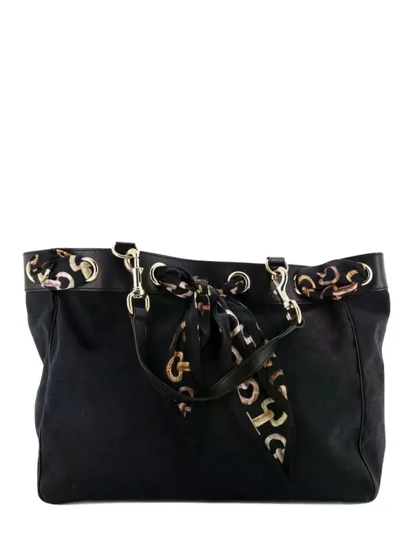 Gucci Positano Gg Canvas Large Tote Bag - Black