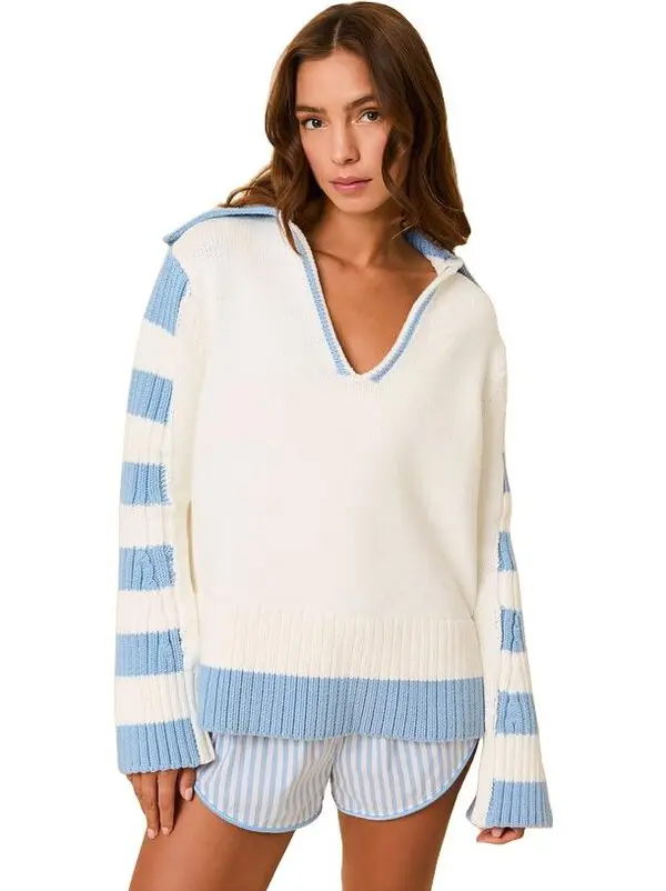 Solid & Striped Jack Cotton-blend Sweater - Blue