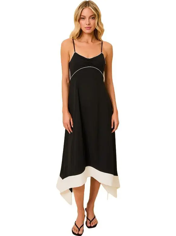 Solid & Striped Lennox Luxe Drape Midi Dress - Stripe
