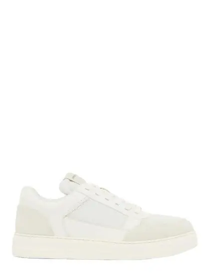 Emporio Armani Cordura Sneakers With Suede Details - White