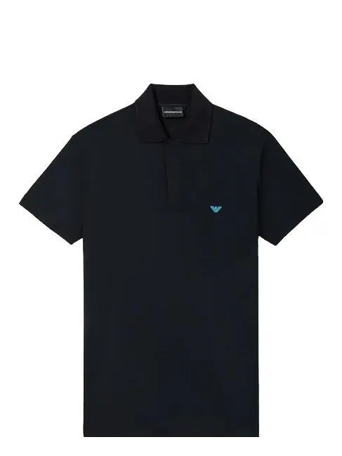 Emporio Armani Ssc Napoli Capsule Jersey Polo Shirt - Navy
