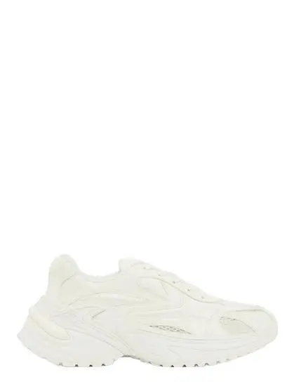Emporio Armani Suede And Mesh Sneakers - White
