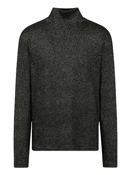 Emporio Armani Lurex Jersey Mock-neck Jumper - Gold