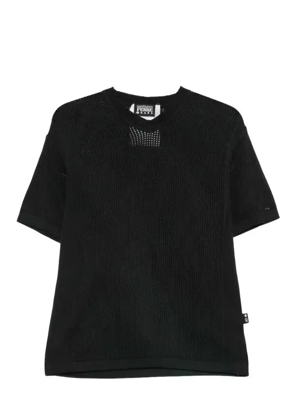 Gianfranco Ferre 1990s Perforated T-shirt - Black