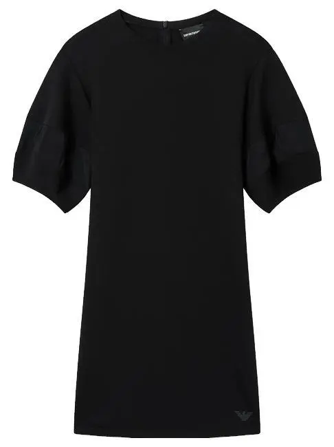 Emporio Armani Stretch Double Jersey Dress With Rayon Insert - Black