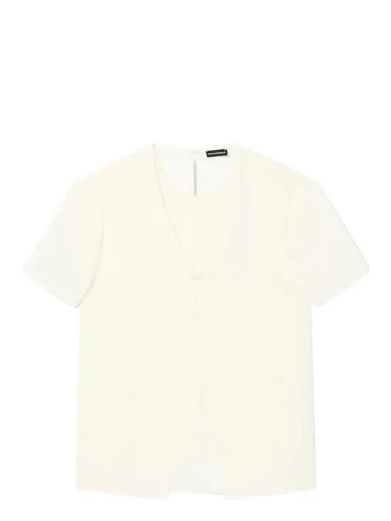 Emporio Armani Techno Georgette Top - White