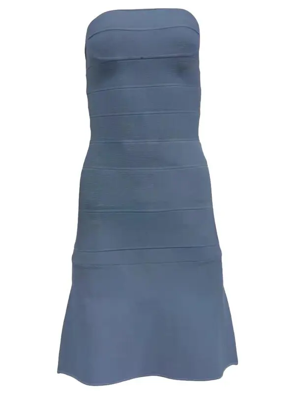 Herve Leger Strapless Mini Dress - Blue