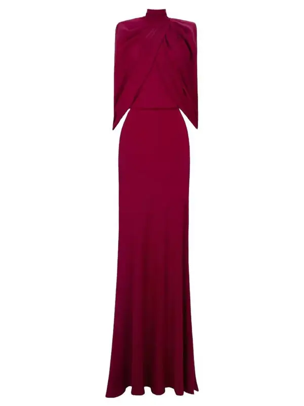 GEMY MAALOUF Draped-front Maxi Dress - Red