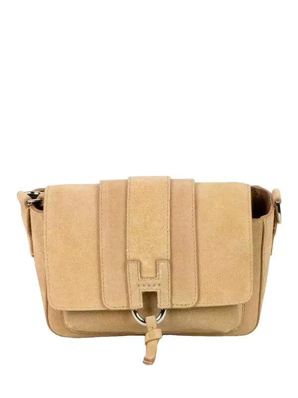 Hogan Trend Flap Suede Shoulder Bag - Neutrals