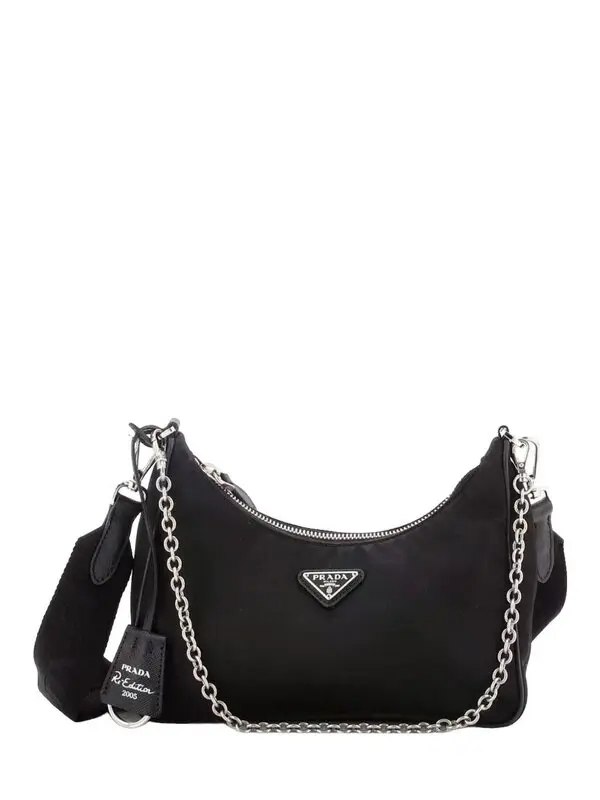 Prada Re-edition 2005 Tessuto Small Crossbody Bag - Black