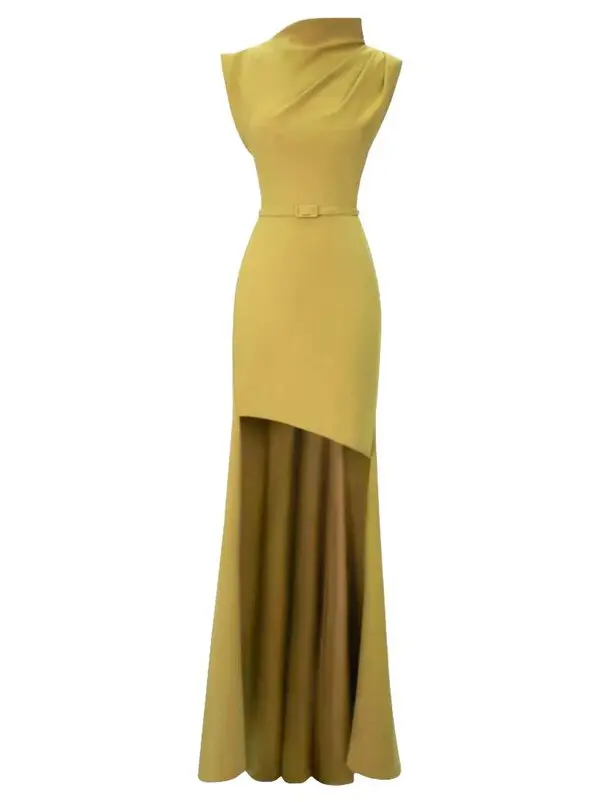 GEMY MAALOUF Asymmetrical Sleeveless Dress - Yellow