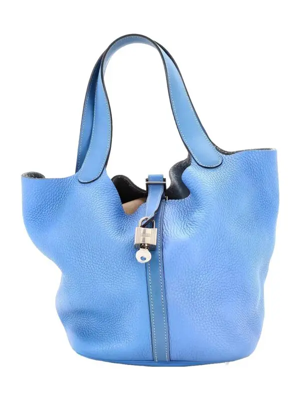 Hermès Picotin Lock Clemence Mm Bucket Bag - Blue