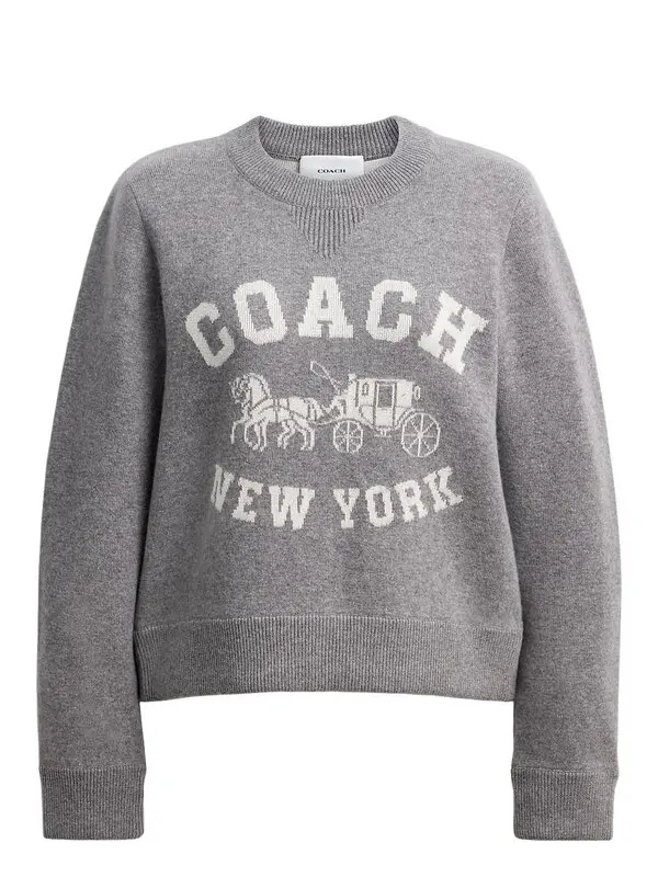 COACH Horse And Carriage Crewneck Sweater - Heather Grey