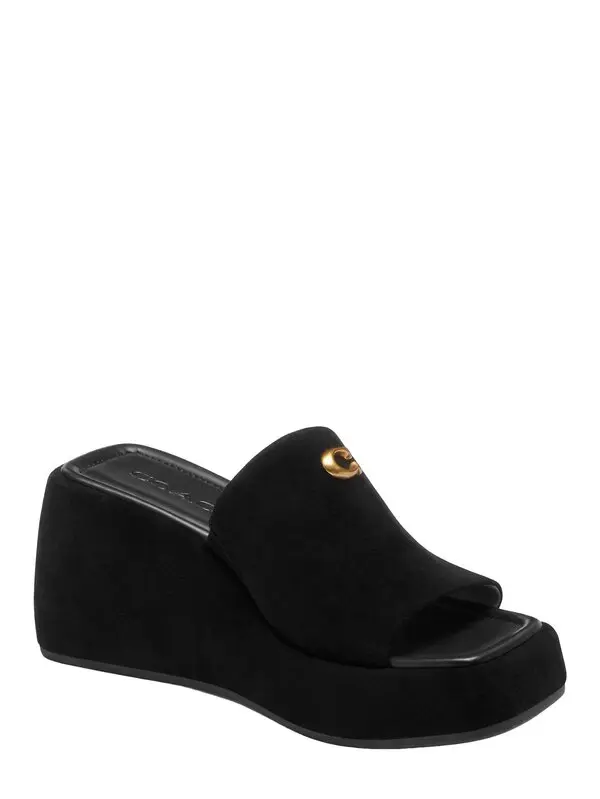 COACH Marie Platform Sandal - Black