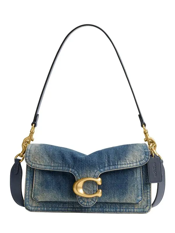 COACH Tabby Shoulder Bag 26 In Regenerative Cotton Denim - Brass/dark Indigo