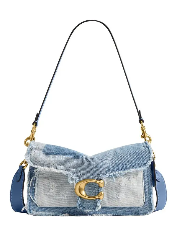 COACH Tabby Shoulder Bag 26 With Repurposed Denim Patchwork - Brass/denim