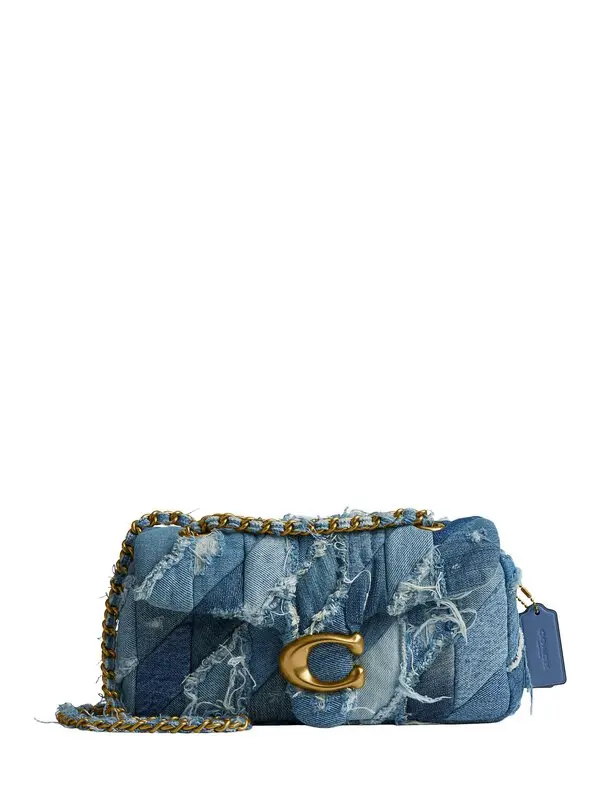 COACH Tabby Shoulder Bag 26 With Repurposed Denim Patchwork Quilting - Brass/denim