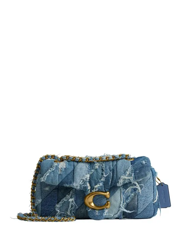 COACH Tabby Shoulder Bag 26 With Repurposed Denim Patchwork Quilting - Brass/denim