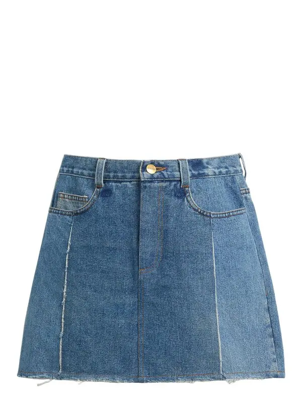 COACH Repurposed Denim Mini Skirt - Blue Multi