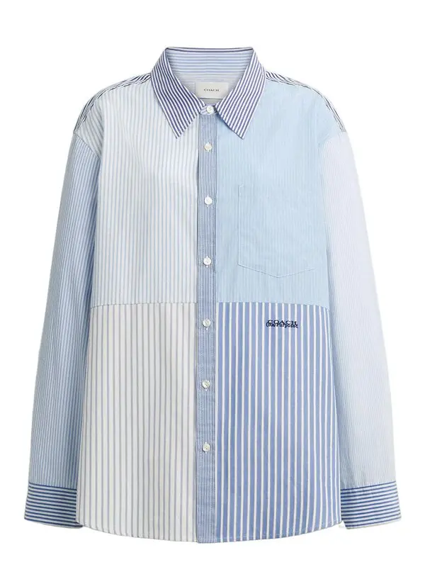 COACH Repurposed Cotton Patchwork Oxford Shirt - Stripe Multi