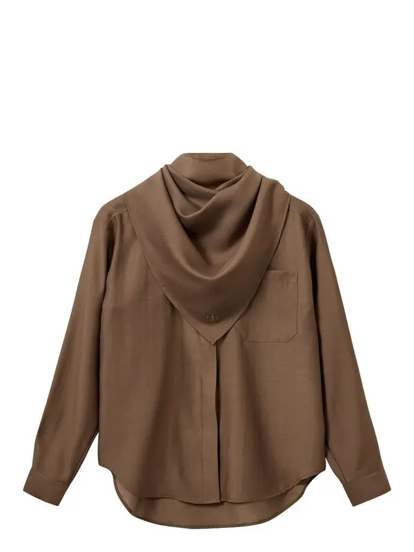 THE GARMENT Eleanor Scarf-detailed Shirt - Brown