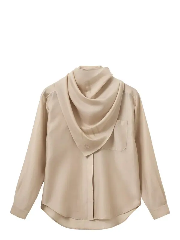 THE GARMENT Eleanor Scarf-detailed Shirt - Nude