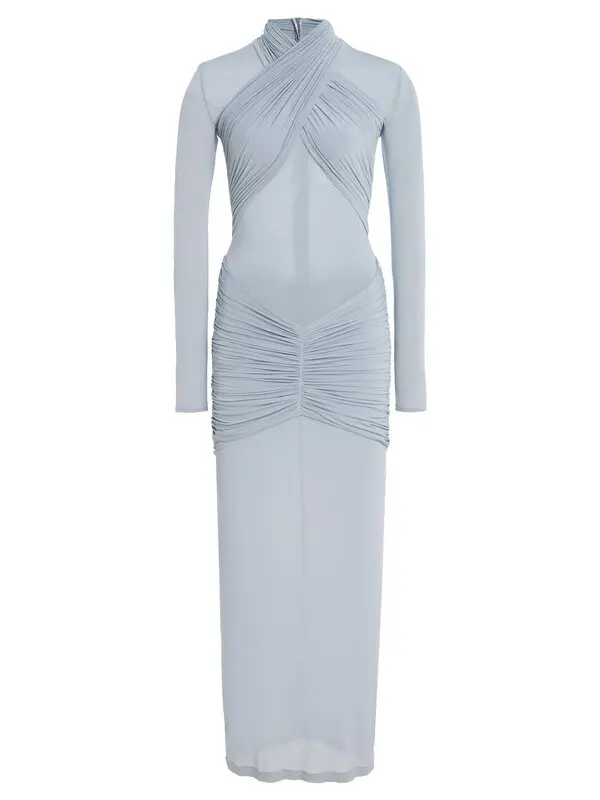 Françoise Odessa Ruched Maxi Dress - Light Blue