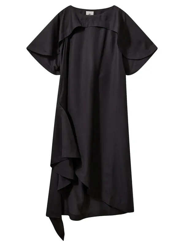 THE GARMENT Eleanor Asymmetric Cape Gown - Black