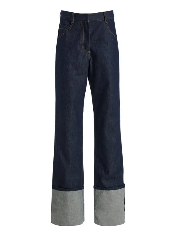 Françoise Hendrix Cotton Denim Pants - Navy