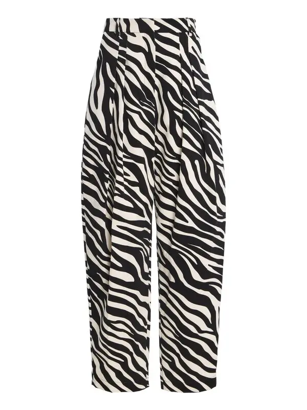 Françoise Vanessa Zebra Cotton Pants - Print