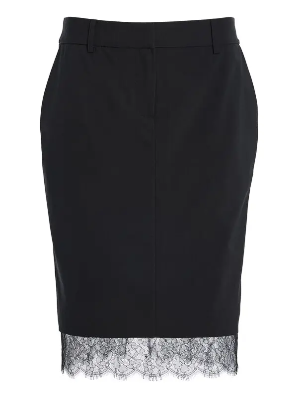 Françoise Kai Tailored Wool Skirt - Black