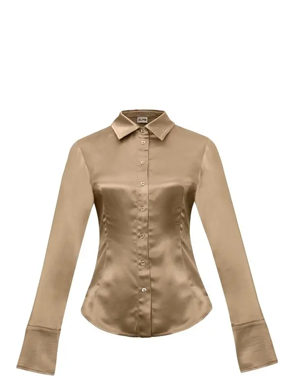 ALFIE Sateen Shirt - Bronze