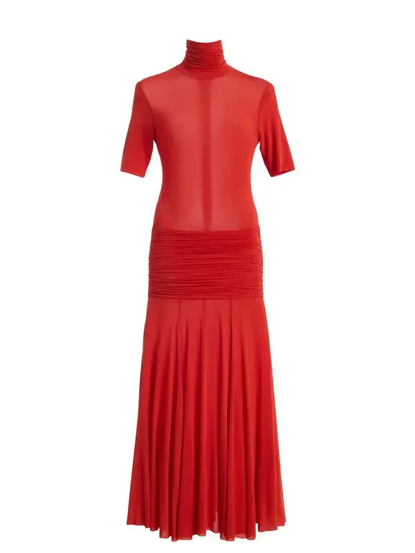 Françoise Ava Drop Waist Maxi Dress - Red