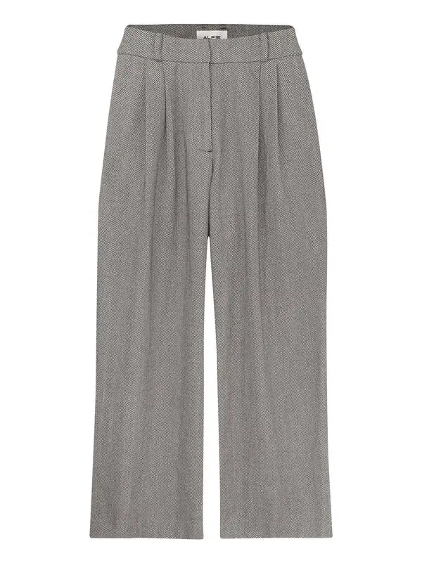 ALFIE Tailored Chevron Cotton Pants - Grey