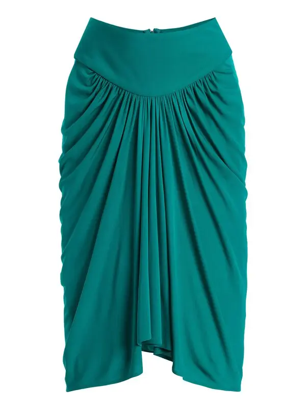 Françoise Bianca Ruched Midi Skirt - Turquoise
