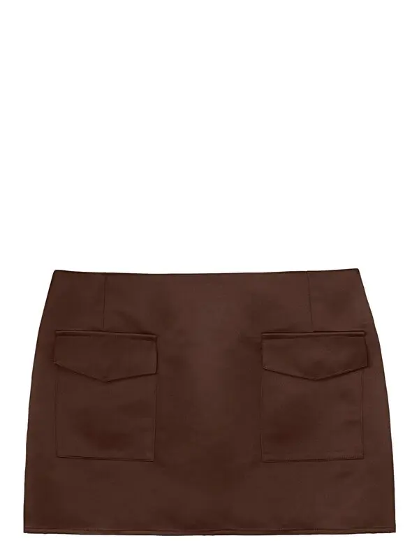 ALFIE Valletta Sateen Mini Skirt - Brown