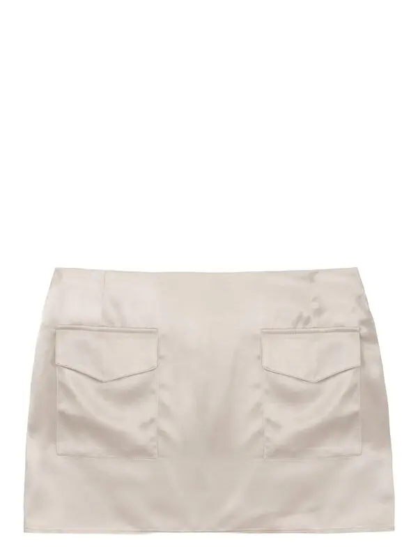 ALFIE Valletta Sateen Mini Skirt - Silver