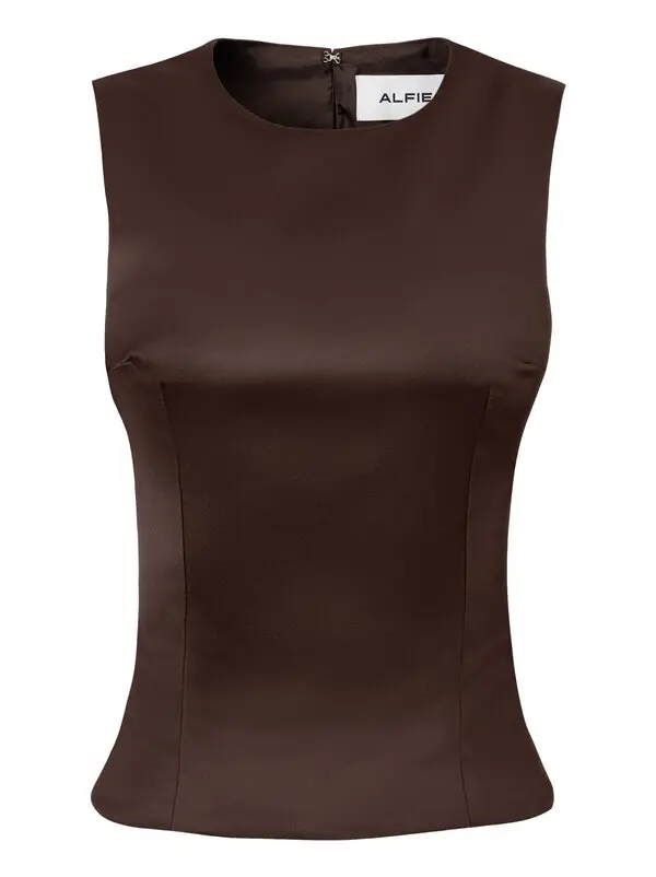 ALFIE Sateen Top - Brown