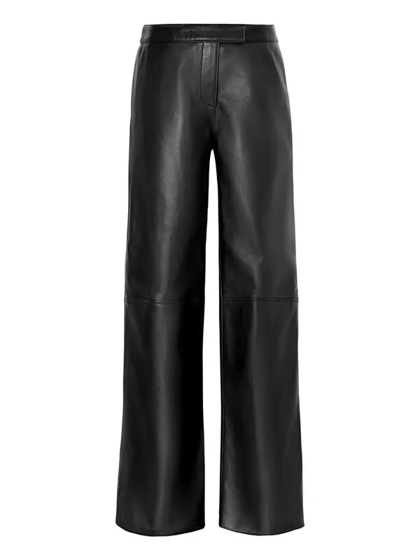 ALFIE Lamb Leather Bell Pants - Black