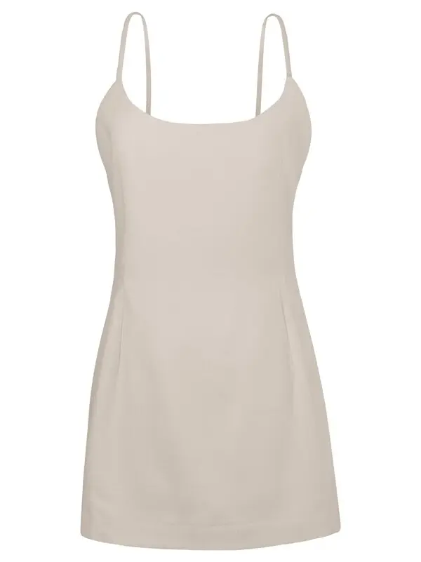 ALFIE Gabi Chevron Cotton Mini Dress - Neutral