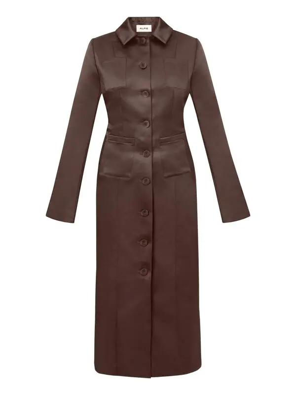 ALFIE Dani Sateen Coat - Brown