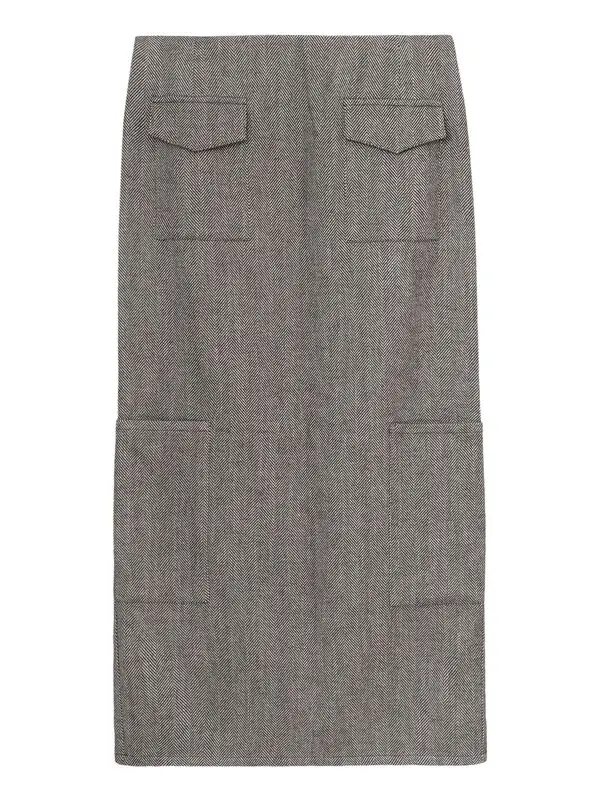 ALFIE Valletta Cotton Midi Skirt - Grey