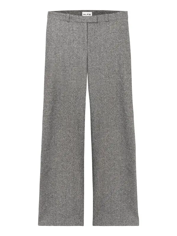 ALFIE Wool-blend Straight Leg Trousers - Grey