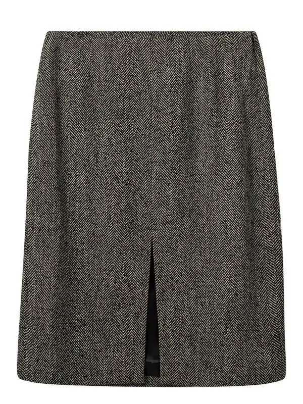 THE GARMENT York Herringbone Knee-length Pencil Skirt - Black