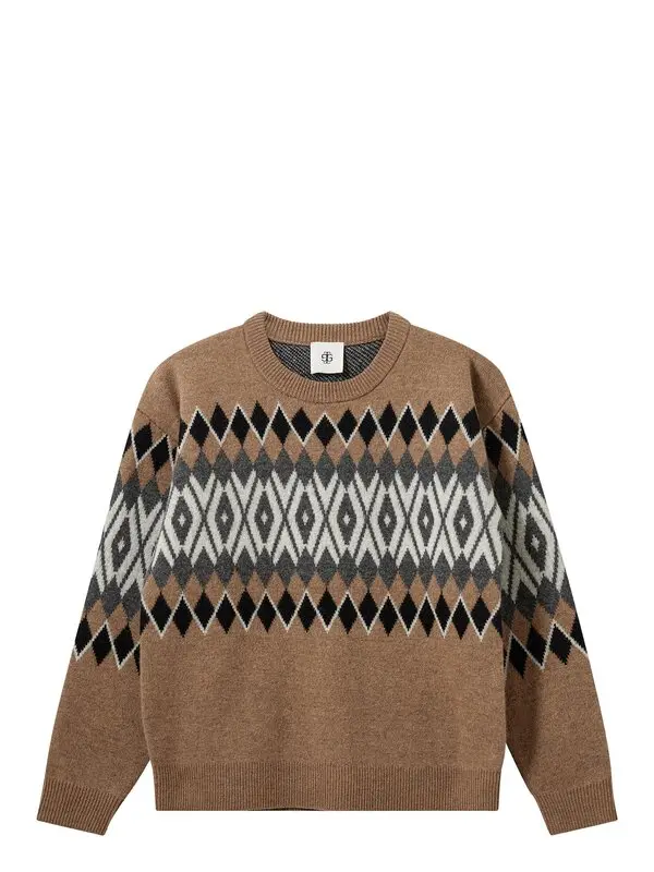 THE GARMENT Argyle Wool-cashmere Sweater - Tan