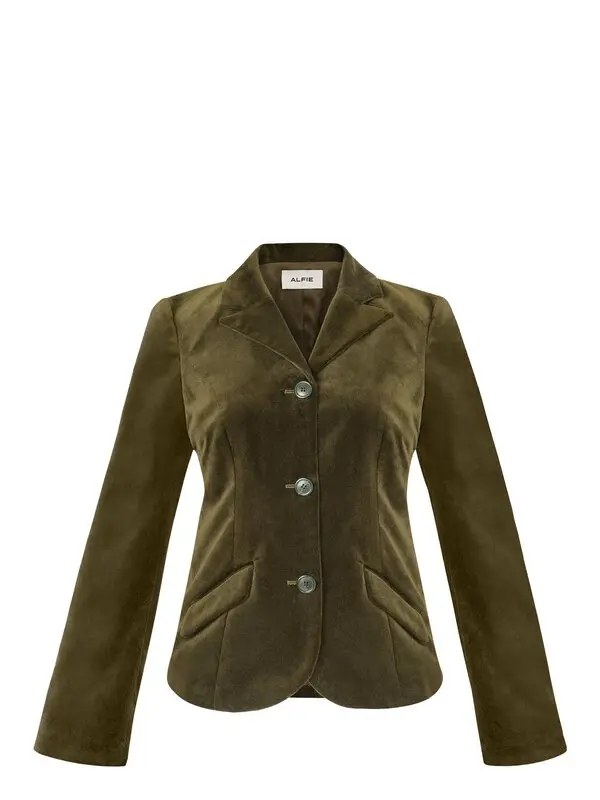 ALFIE Cotton Velvet Jacket - Green
