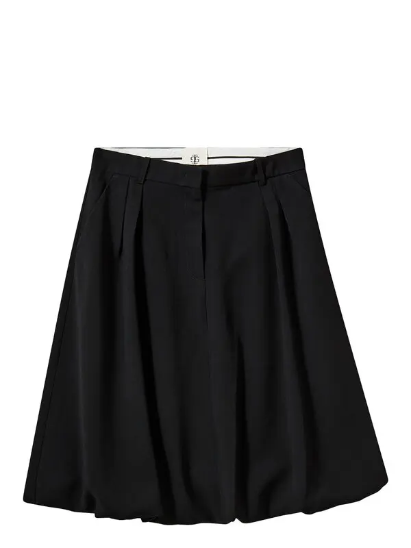 THE GARMENT Crepe Balloon Midi Skirt - Black