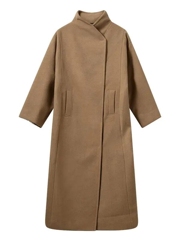 THE GARMENT Clooney High-neck Wool-blend Coat - Tan