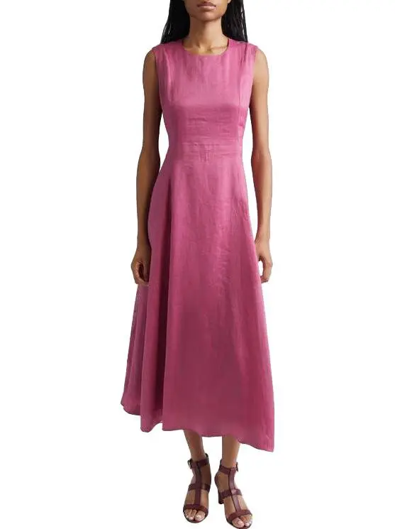 Max Mara Aquile Canvas Midi Dress - Cyclamen