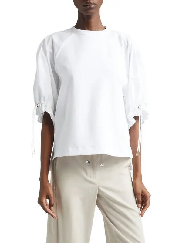 Max Mara West Poplin & Jersey Top - Optical White